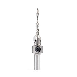Amana Tool - (55122) Carbide Tipped 82° Countersink with Slow Spiral Stepped Drill, 6 & #8 Screws 25/64 Dia x 5/32 Drill Dia