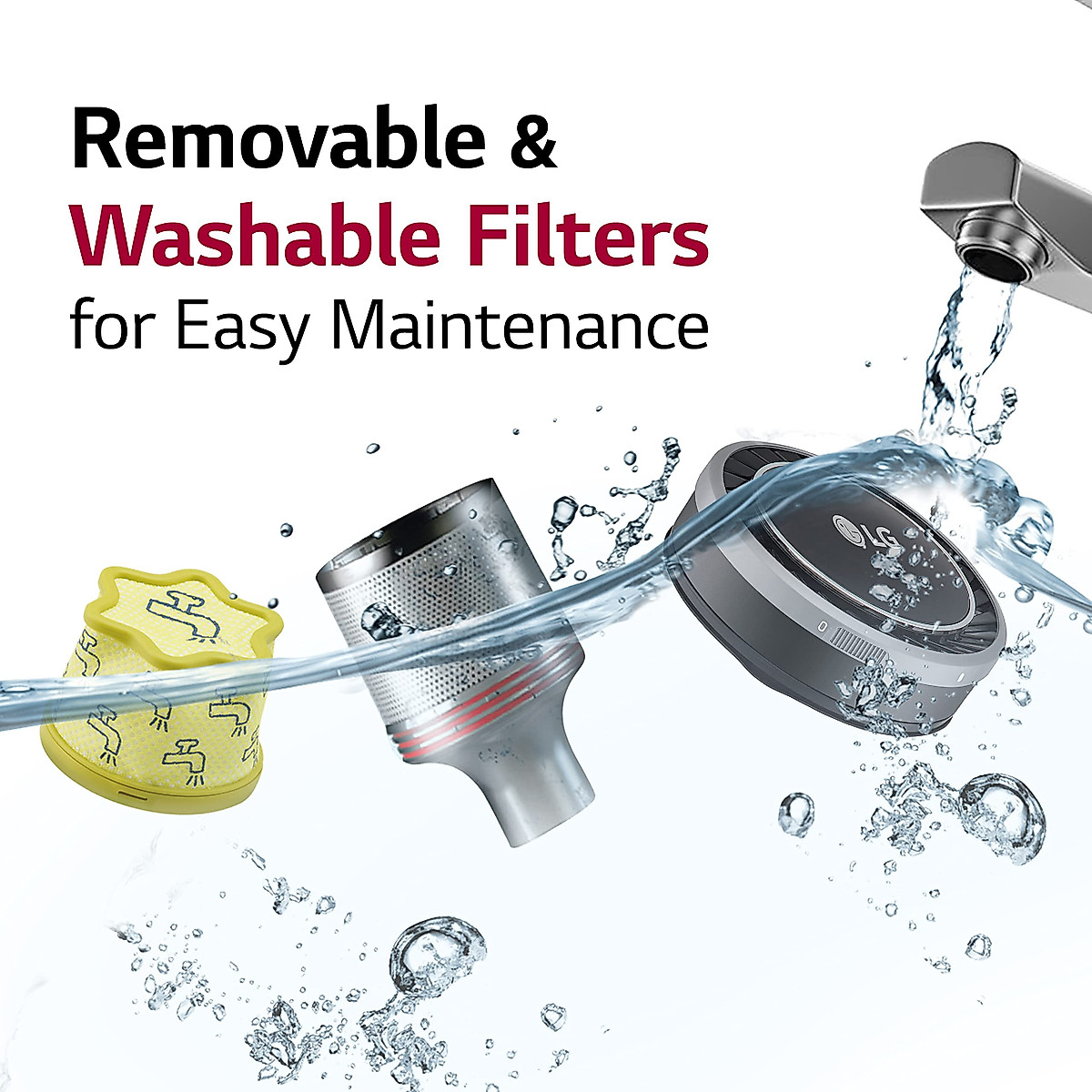 LG CordZero A925 – Cordless Stick Vacuum Cleaner, 120 Minute Runtime w/Extra Rechargeable Battery, Dual Floor Max 2024 Update, Lightweight, Cleans Carpet, Hardwood, Pet Hair, Portable Charging Stand