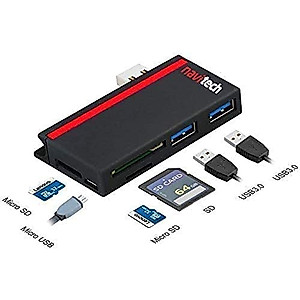 Navitech 2 in 1 Laptop/Tablet USB 3.0/2.0 HUB Adapter/Micro USB Input with SD/Micro SD Card Reader Compatible with ASUS Chromebook Flip C214 11.6"