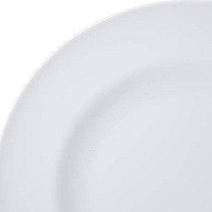 Bayview Essentials- Shatter-Proof and Chip-Resistant Classic Melamine Dinner Plate- Set of 6-10.5 inches (White)