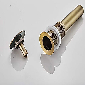 Engraved Antique Brass Pop Up Bathroom Sink Drain Strainer Stopper no Overflow Hole Kitchen Basin Sink Bottle Trap Drainer