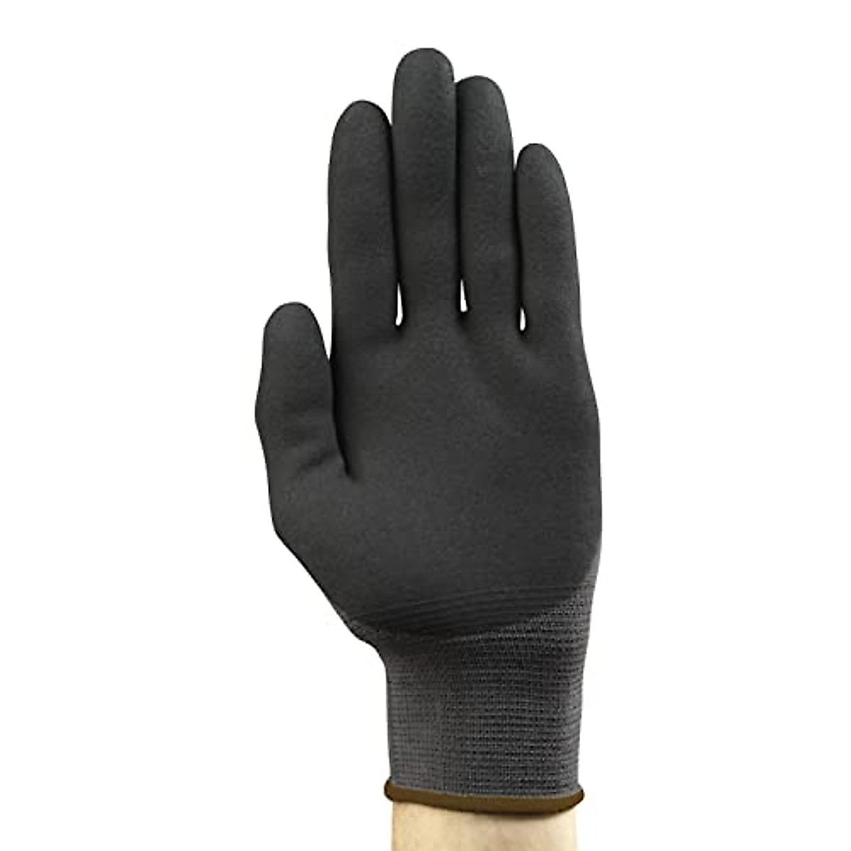 HYFLEX 11-840 Ergonomic Abrasion-Resistant Nylon Spandex Nitrile Coated Industrial Gloves for Automotive, Fabrication - Med (8) Grey (1 Pair)