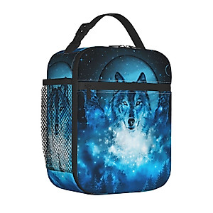 3D Forest Wolf Lunch Box Insulated Food Container Meal Bag Lunch Bag For Teen Boys Girls Men Women School Work Travel Picnic
