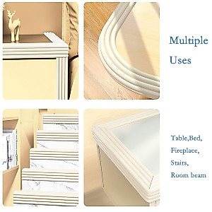 GFQLONG Baby Proofing Edge and Corner Guards,3M Pre-Taped Furniture Bumper, (13.12ft Edge + 8 Corners),Grey