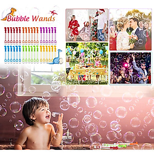 ABSOFINE 36 Pack Mini Dinosaur Bubble Wands, Kids Party Favors Bubble Wand for Birthday Wedding Christmas Themed School Classroom Prizes for Boys & Girls (Dinosaur)