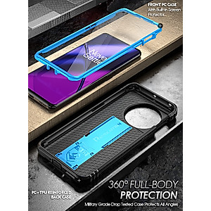 Poetic Revolution Case for OnePlus 11 5G 6.7"(2023), [20 FT Mil-Grade Drop Tested], Full-Body Rugged Dual-Layer Shockproof Protective Cover with Kickstand and Built-in-Screen Protector, Light Blue