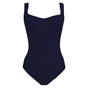 Karla Colletto Square Neck One Piece Swimwear BA-D70 (Navy, 8)