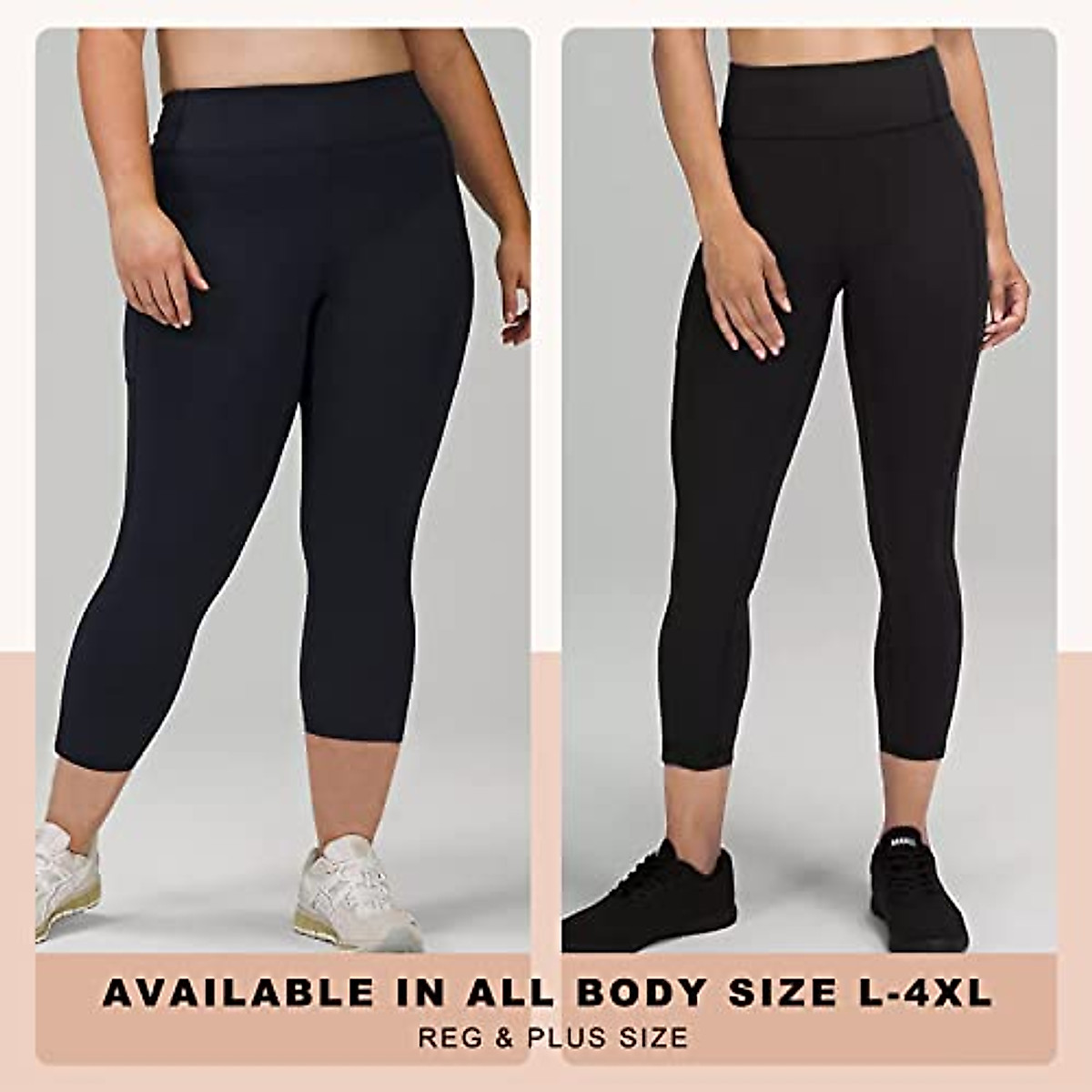 HLTPRO 3 Pack Plus Size Leggings for Women(X-Large - 4X)- High Waist Stretchy Buttery Soft Pants for Workout Running Yoga