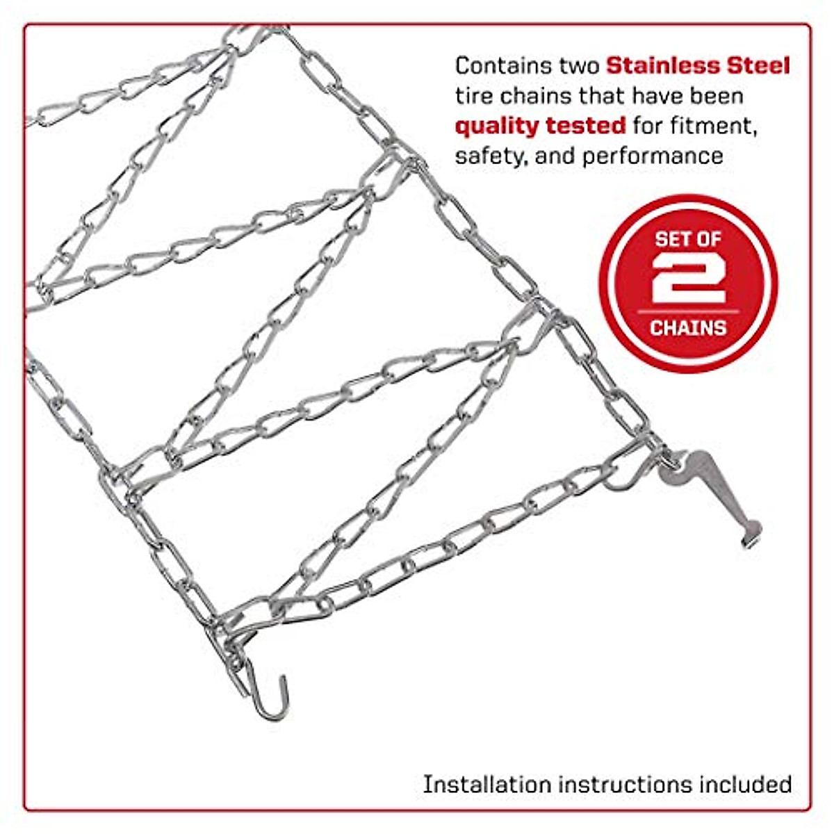 Arnold 490-241-0028 16-Inch x 4.8-Inch Snow Thrower Tire Chains