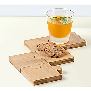 Coast2Coaster Wooden Bamboo Puzzle Coasters for Drinks and Trivet for Hot Pots, Pan Pad Holder, Countertops, End Tables, Coffee