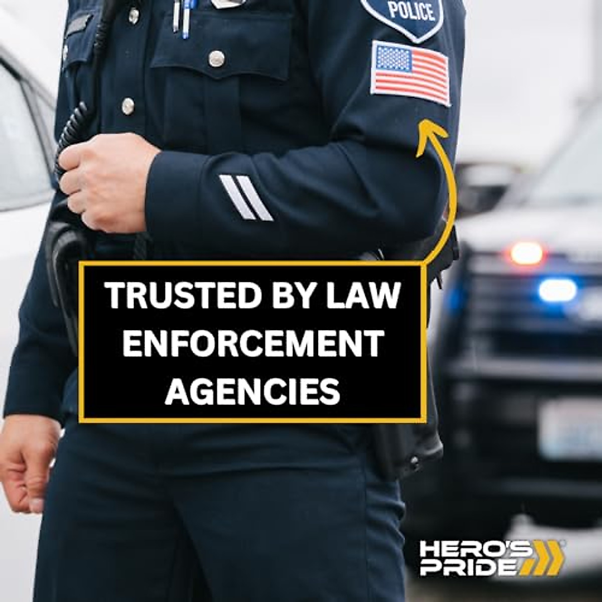 6 Pack Hero's Pride Tactical American Flag Patches - 3-3/8" x 2" Embroidered USA Uniform Emblem Patch - Sew On Designed for Military and Tactical Clothing - Reverse USA Flag (6 Pieces)