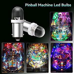 Keiurot GE44 47 756 755 Bulb Ba9s Led Bulbs for Pinball Led Bulbs Pinball Machine Light Bulb Fits Fender 1893 1895 Light Bulb 6.3V 6V DC White Pack of 20