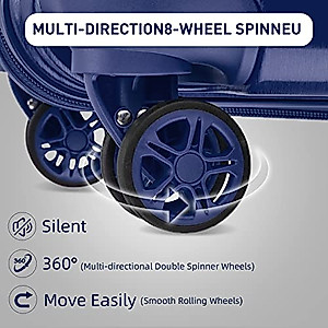 imiomo 2 Piece Luggage set Clearance, Travel Suitcase with Spinner Wheels TSA lock, Hardshell Lightweight Suitcase set for men and women (NAVY, 20/24)