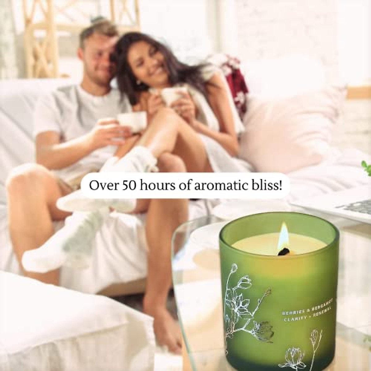 Large Berries Bergamot Candle with Vanilla, Grape & Cherry | Strong Scented Candles for Home, Relaxing Aromatherapy Candle | Natural Soy Candles for Men & Women 10.6 oz, Wood Wicked Candle Clean Burn