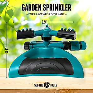 Segomo Tools 360 Degree Automatic Rotating Garden Sprinkler | Lawn Sprinkler | Yard Sprinkler | Sprinklers for Yard | Rotating Sprinkler | Rotating Sprinklers for Yard - GS360