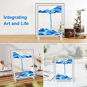 NIUCOO Sand Art Liquid Motion, Moving Sand Art Picture 3D Sea Sandscape, Flowing Sand Frame Adult Kid Large Desktop Art Toys (large)