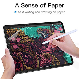 JETech Paper Screen Protector for iPad Pro 12.9-Inch 2022/2021/2020/2018 Model Edge to Edge Liquid Retina Display, Anti-Glare, Matte PET Paper Film for Drawing