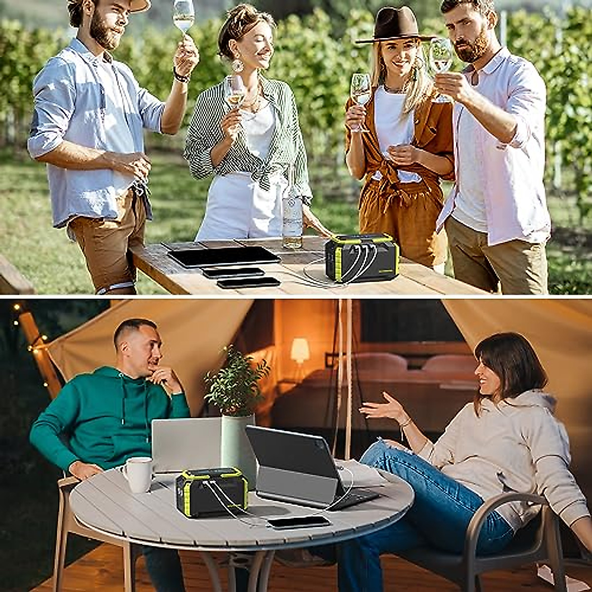 MARBERO Portable Power Station 150Wh Camping Solar Generator Laptop Charger with 110V 150W Peak AC Outlet, DC Ports, USB Ports LED Flashlights for CPAP Home Camping Emergency