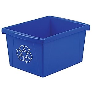 Storex 4 Gallon (15L) Recycle Bin, 13.63 x 7.87 x 11.25 Inches, Blue (61505A06C)