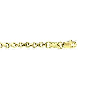 Ritastephens 10k Solid Yellow Gold Rolo Chain Ankle Anklet 11 Inches