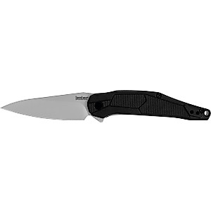 Kershaw Lightyear Pocket Knife, 3.125" 4Cr14 Steel Drop Point Blade, assisted opening, Liner Lock,Black