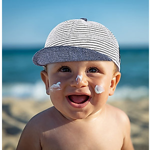 Baby Boy Baseball Cap Striped Sunhat Letter Sun Protection Hat,Sun Hat for Baby Boy and Baby Girl (Gray, 1pcs)