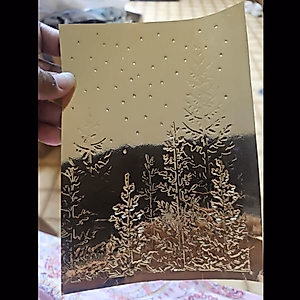 KWELLAM 3D Merry Christmas Snowfall Tree Woodland Background Plastic Embossing Folders for Card Making Scrapbooking and Other Paper Crafts 3080401