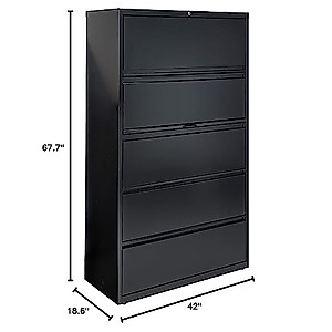 Lorell Telescoping Suspension Lateral Files - 5-Drawer