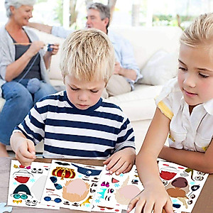 36 Pieces Sticker Sheet, Sticker Packs Kids, Princess Stickers for Kids, Make a Face Stickers Sheets, Make Your Own Sticker, Party Game Stickers DIY Activities Stickers for Kids Ages 4-8