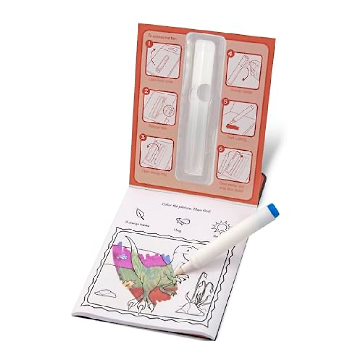 Melissa & Doug On the Go ColorBlast! Travel Activity Book With No-Mess Marker - Dinosaur - FSC Certified