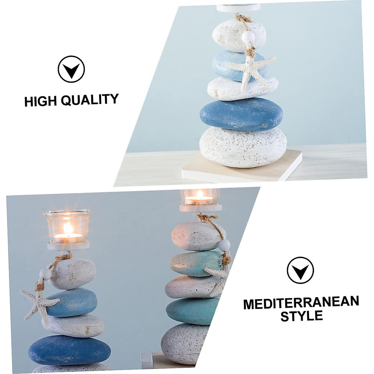 Veemoon 1pc Candlestick Driftwood Decor Nautical Tabletop Decor Fireplace Mantle Decor Dining Table Decoration Retro Home Decor Home Decorations Wood Trim Glass Birthday Present Household