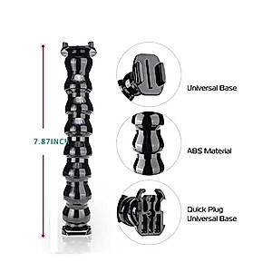 VIZEMO Jaws Clamp Mount Flex Gooseneck Mount Compatible with GoPro Hero 11, 10, 9, 8, 7, Max, Fusion, Hero (2018), 6, 5, 4, Session, 3+, 3, 2, 1, DJI Osmo, Xiaomi Yi Cameras