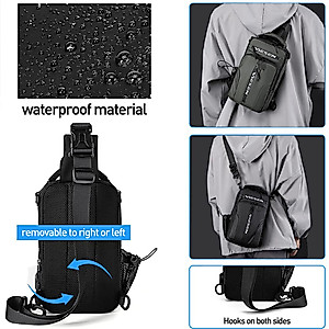 Anti Theft Sling Bag Shoulder Crossbody Backpack Chest Bag for Men Women Multipurpose Waist Pack with USB Charging Port (Grey)