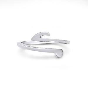 AFFY Bright Music Note Adjustable Ring in 14k White Gold Over Sterling Silver