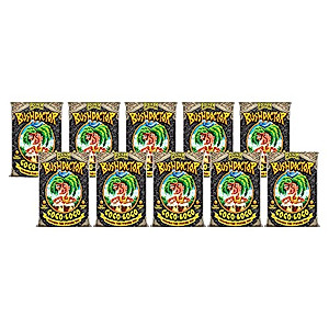 FoxFarm FX14100 Bush Doctor Coco Loco Plant Garden Indoor/Outdoor Coconut Coir Potting Soil Mix for Plants, 2 Cubic Ft, 10 Pack