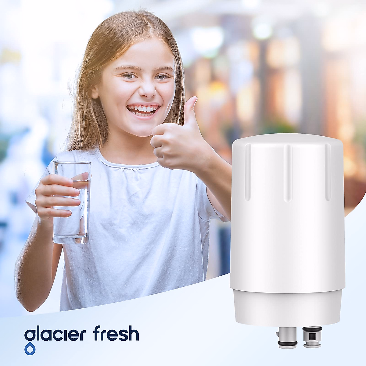 GLACIER FRESH Water Filter Faucet Replacement, Replacement for Brita Faucet Filter, Brita 36311 On Tap Water Filter, Compatible with Brita FR-200, FF-100, and All Brita Tap Water Filters (Pack of 2）