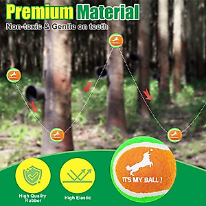 EXPAWLORER Squeaky Tennis Balls for Dogs-12 Pack High Elastic Dog Balls for Aggressive Chewers,Interactive Dog Chew Toys for Training, Fetching, Chewing, Playing for Dogs Christmas Toys