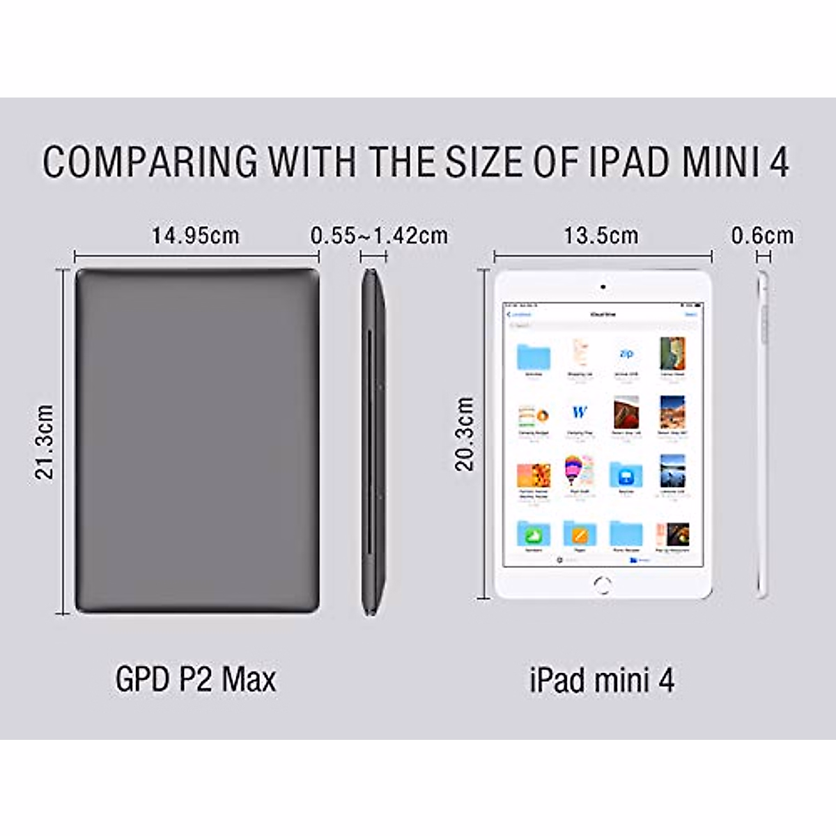 GPD P2 Max, Portable Ultrabook Laptop 8.9" Touch Screen Win 10 Home CPU Intel m3-8100Y 8GB RAM/512GB Storage Built-in Camera (Amber Black)