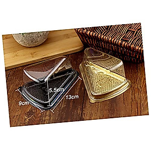 Anneome 10pcs Box Mini Cake Boxes Mini Plastic Containers Cake Stand with Cover Sandwich Take Out Container Bake Packaging Supplies Black Cake Stand Sandwich Box Triangle Box Packing Box