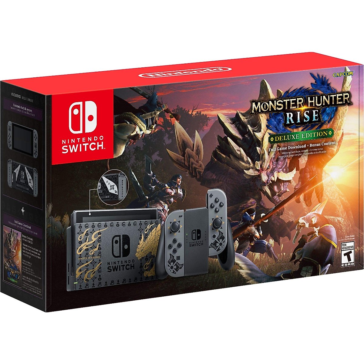 Newest Rise Deluxe Edition 32GB Console, Gray Joy-Con, 6.2" Multi-Touch Screen, HDMI, Bluetooth, WiFi, Extra External 64GB Storage plus Ultimate 18-in-1 Case