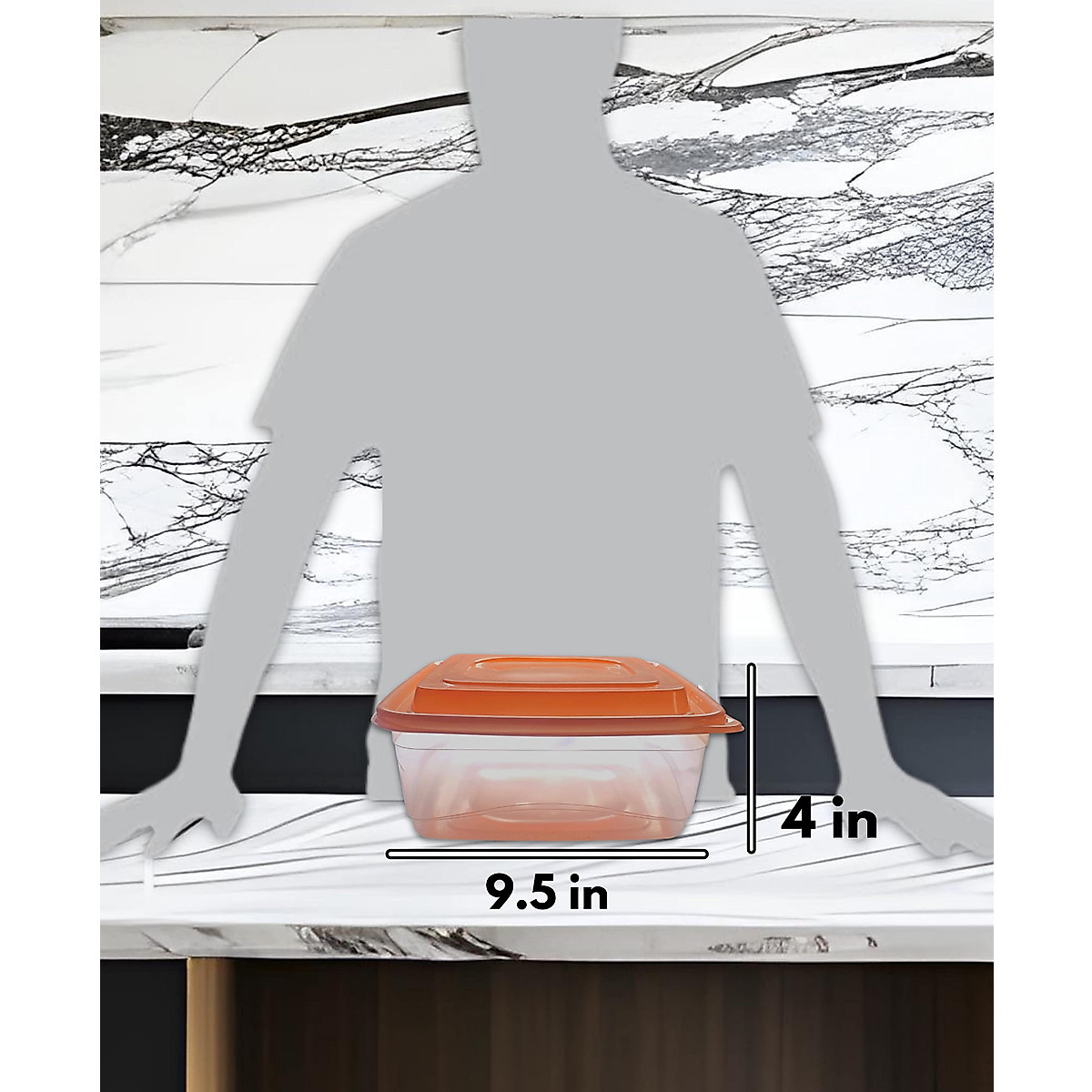 Room 2 Room 42-Piece Food Storage Container Set For Food Storage, Dishwasher Safe, Airtight, BEST VALUE (Orange)