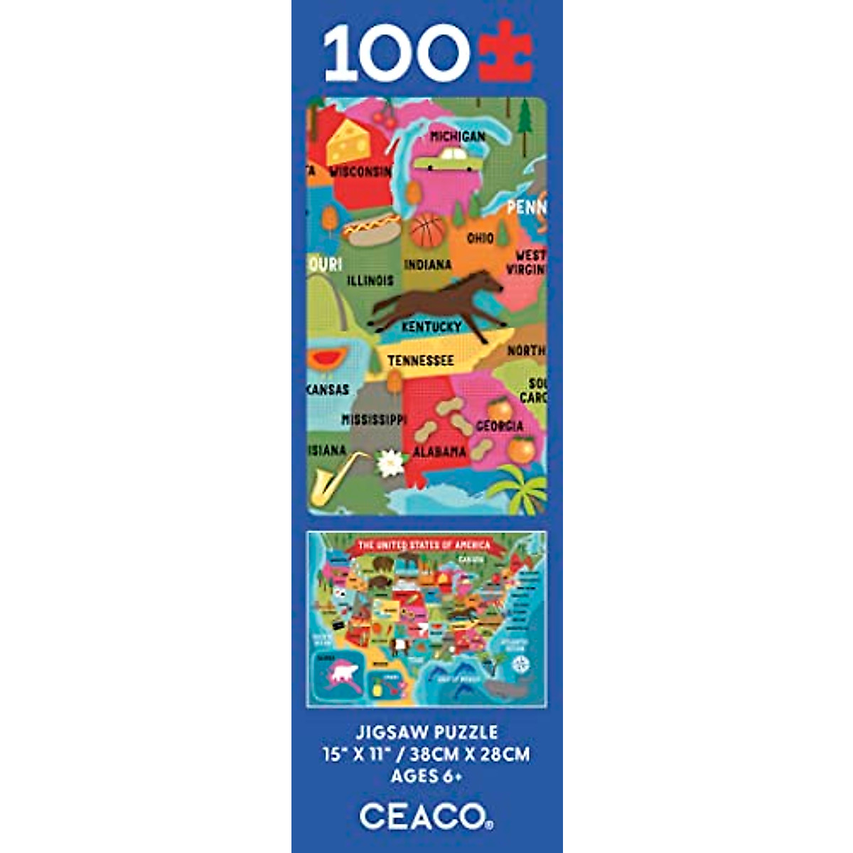 Ceaco - USA Map - 100 Piece Jigsaw Puzzle