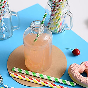 Pajitas de papel desechables, 200 unidades, colores surtidos, 100% biodegradables