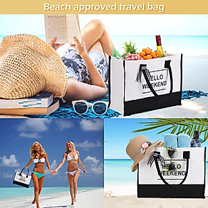 Reginary 12 Pieces Canvas Tote Bags Bulk Canvas Beach Totes Natural Canvas Shopping Bags Gift Bags with Handles for Women Home Shopping Grocery Travel Beach, 15.8 x 11.8 x 6.7 Inches