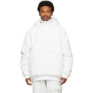 ADIDAS ORIGINALS X IVY PARK UNISEX SHERPA 1/2 ZIP LAYERED JACKET - CORE WHITE, SMALL
