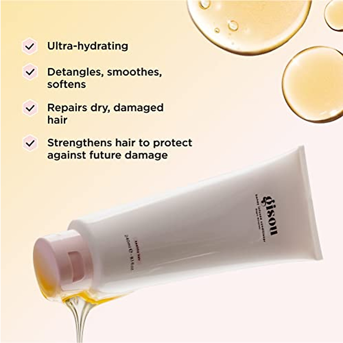 Gisou Honey Infused Conditioner, a Weightless and Nourishing Conditioner Enriched with Mirsalehi Honey, 8.1 fl oz