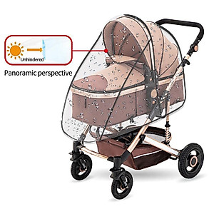 Winter Baby Stroller Cover, Universal Stroller Windshield Rain Cover to Keep Warm in Winter, Baby Travel Weather Shield Stroller Cover for Pushchair (Transparent EVA)