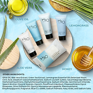 H2O Therapy Hotel Soaps & Toiletries Bulk Set | 1-Shoppe Amenities Kit | 0.85oz Shampoo & Conditioner, Body Wash, Lotion, 1oz Bar Soap | Travel Size | 75 Pieces