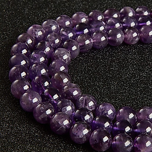 100pcs 6mm Amethyst Beads Natural Gemstone Beads Round Loose Beads for Crafting and Jewelry Making