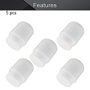 Othmro 5Pcs 300ml Plastic Bottles, Lab Cylindrical Chemical Reagent Bottle, Wide Mouth Laboratory Reagent Bottle, Sample Sealing Liquid Storage Container for Food Store White